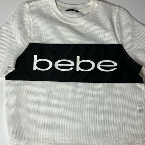 bebe | Tops | Bebe Sport Mesh See Through Short Sleeve Top Logo Crew ...